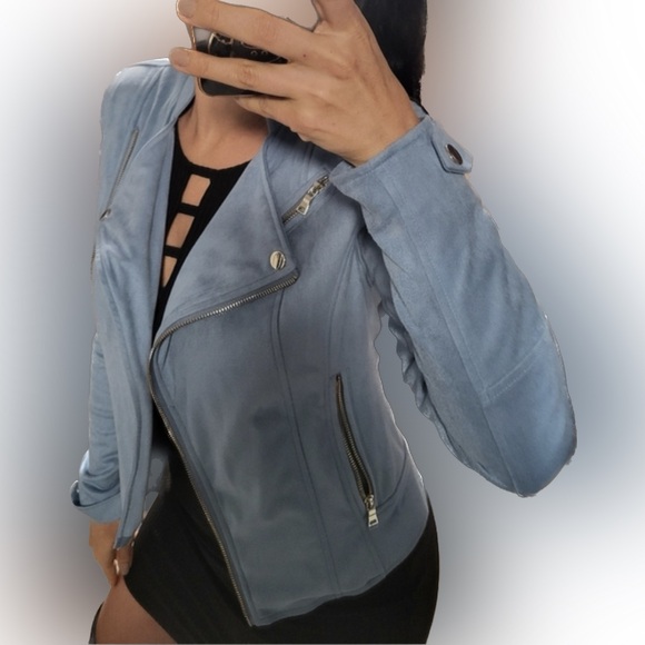 Chelsea & Violet | Jackets & Coats | Chelsea Violet Faux Blue Suede ...